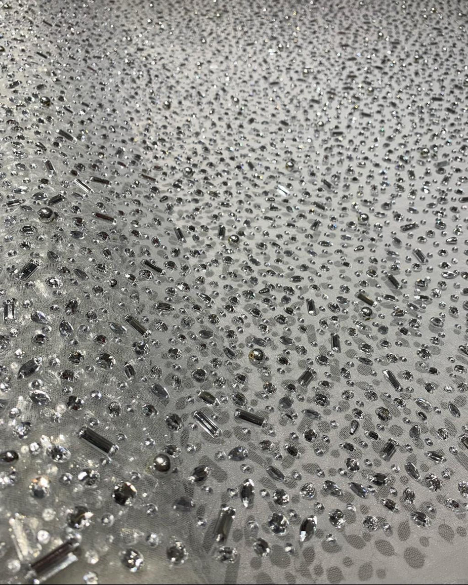 Hand Beaded Crystal Luxury Haute Couture Fashion Fabrics – Atelier ...