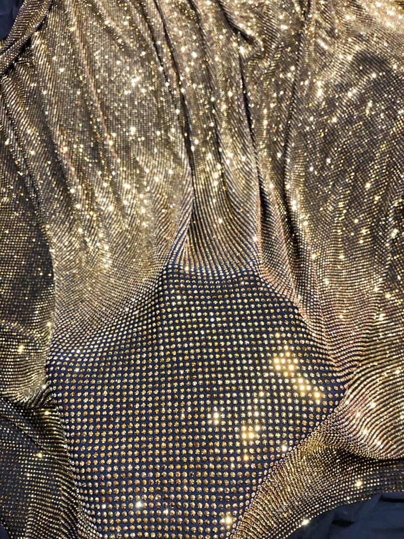 Aurum in Black Lycra Crystal Embellished Fabric – Atelier Rioux Fabric ...