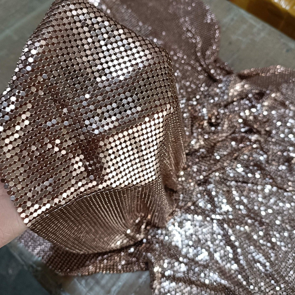 Bronze Metal Mesh Chainmail Fabric | Atelier Rioux Fabric Store
